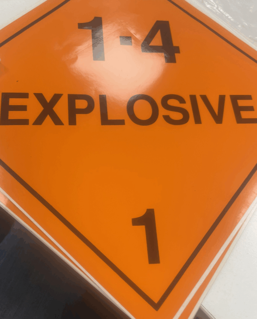 Class 1.4 Explosives Placard - ORP DG PRO