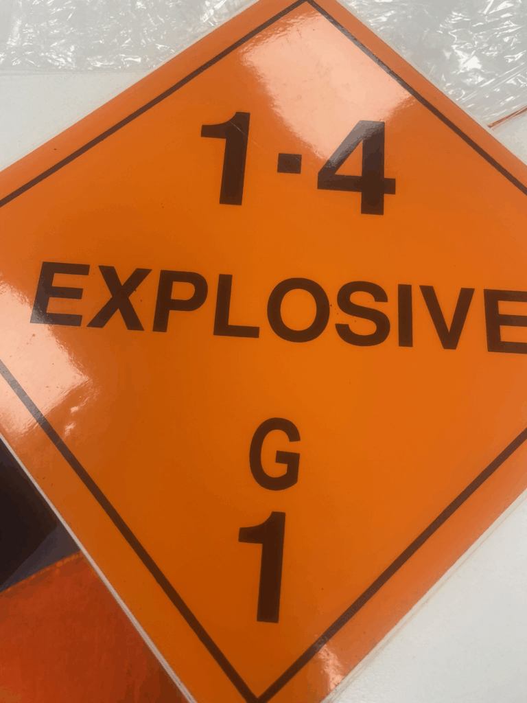 Class 1.4G Explosives Placard - ORP DG PRO