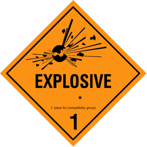 Class 1 Explosives Placard - ORP DG PRO