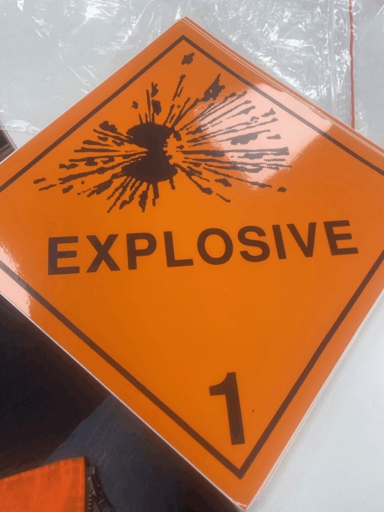 Class 1 Explosives Placard - ORP DG PRO